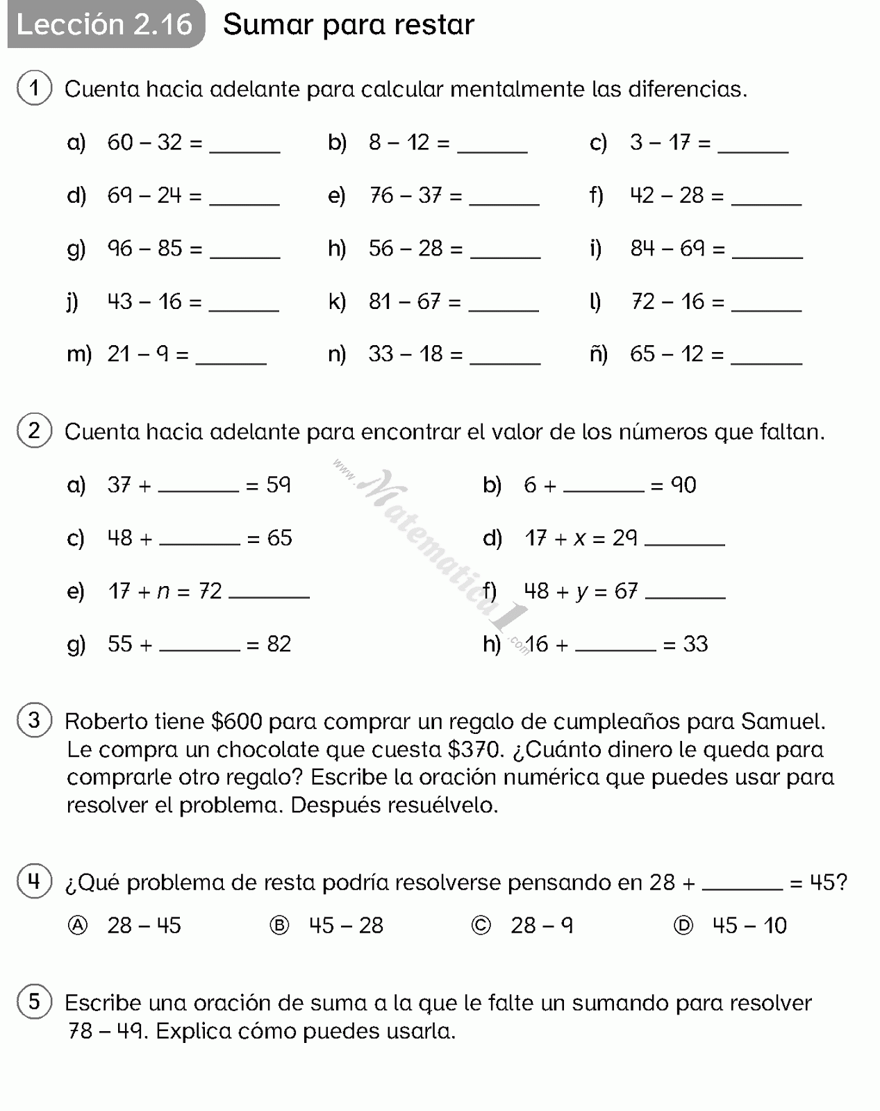 CALCULO MENTAL EJEMPLOS RESUELTOS DE MATEMATICA 3–TERCERO BASICO PDF