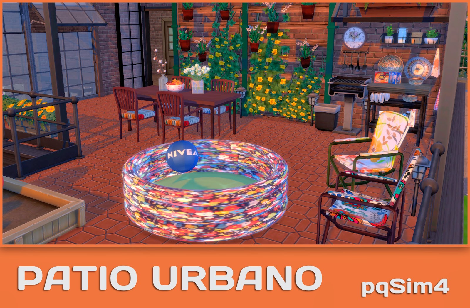 Patio Urbano. Sims 4 Custom Content.