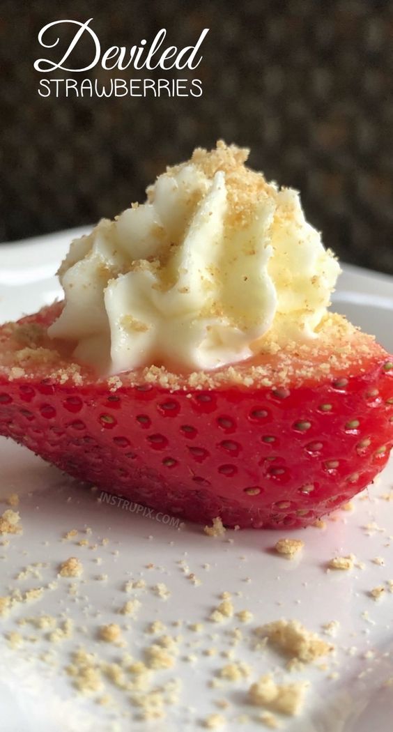 Deviled Strawberries (Made with a Cheesecake Filling) - Healthy Snacks ...