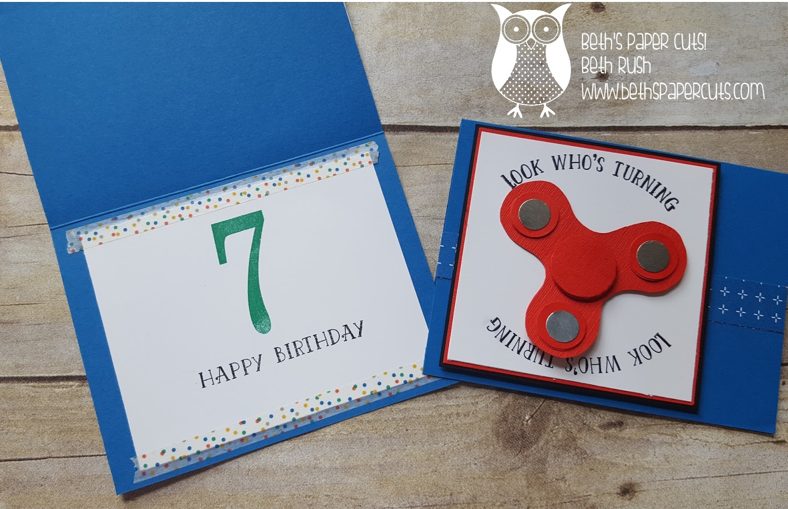 Beth's Paper Cuts: Fidget Spinner Birthday Card