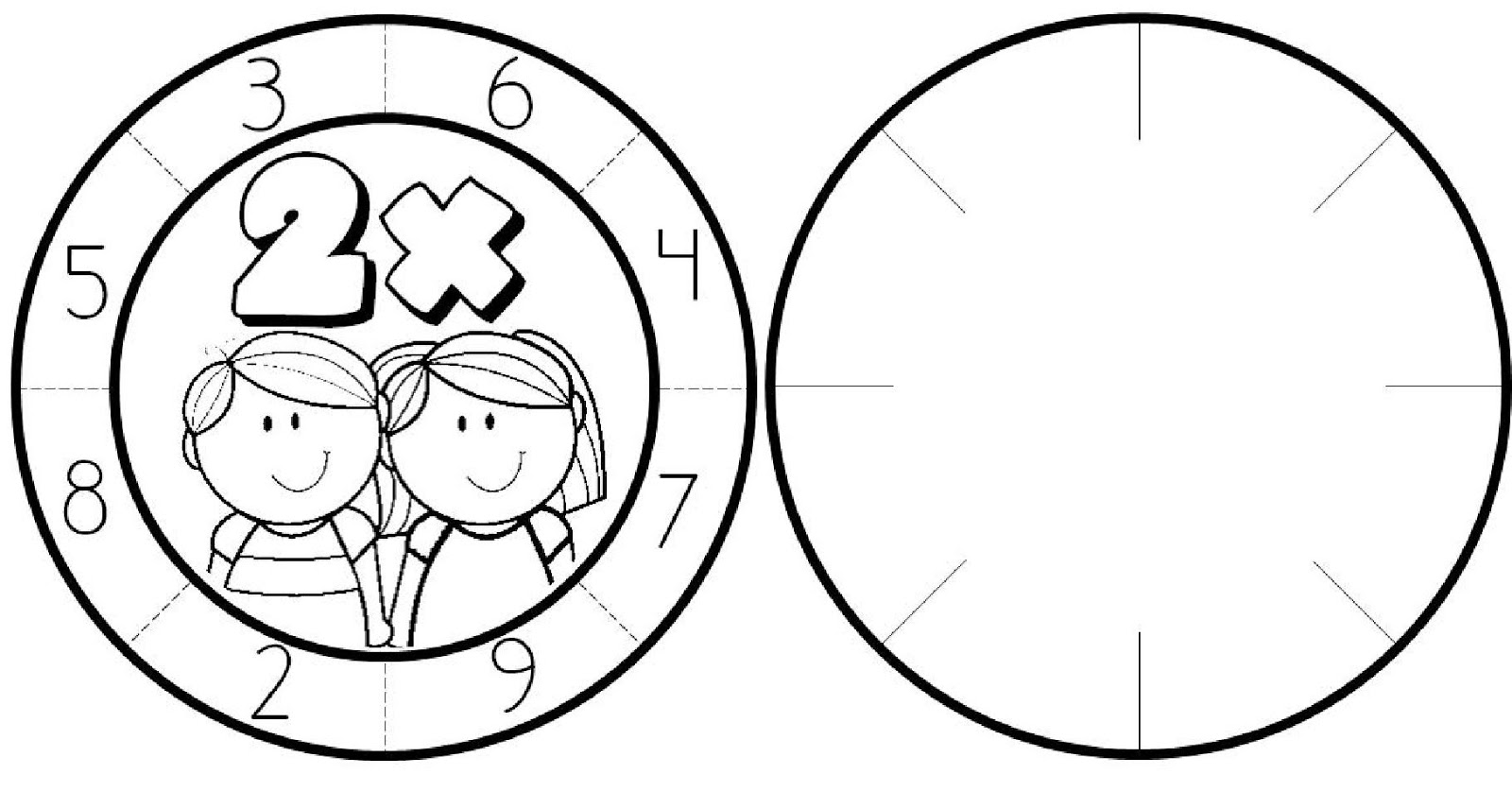 Fichas de Primaria: La rueda de las multiplicaciones