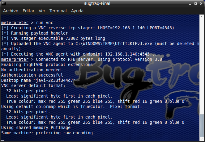 VNC Metasploit - Estación Informática