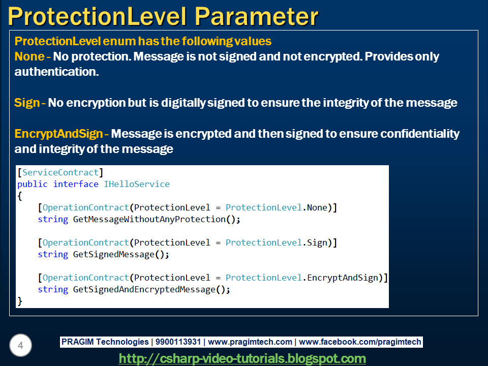Sql Server Net And C Video Tutorial Part 48 Controlling Wcf Message Protection Using