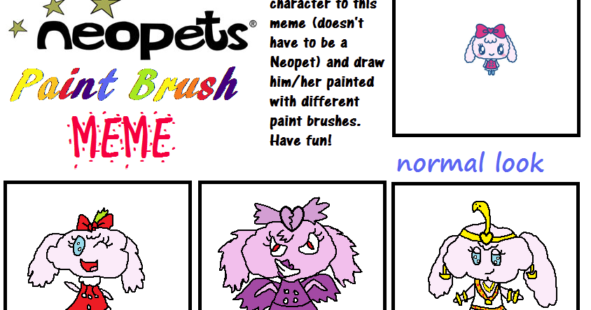 Isabelle's Blog world of toy: Yumemitchi Neopets Paint Brush -meme