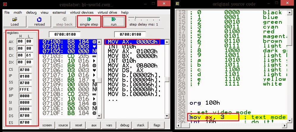 [ASSEMBLY] Biên dịch mã nguồn Assembly sử dụng Tasm + Tlink và emu8086 ...