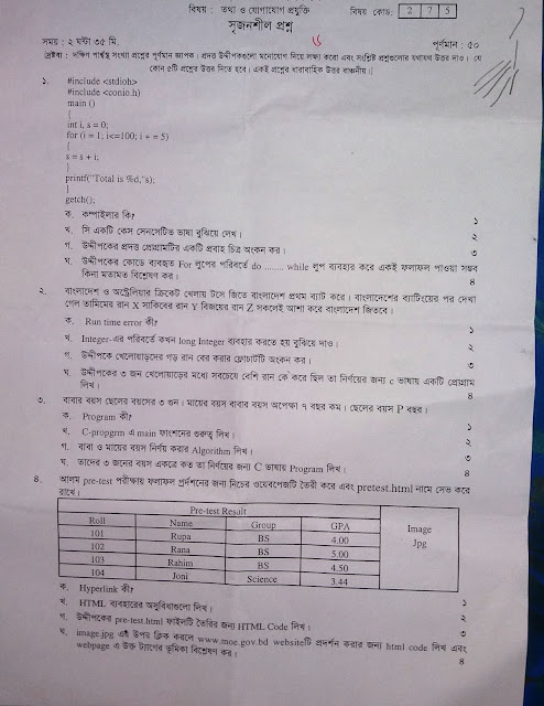 HSC ICT Suggestion 2023 with Question Paper