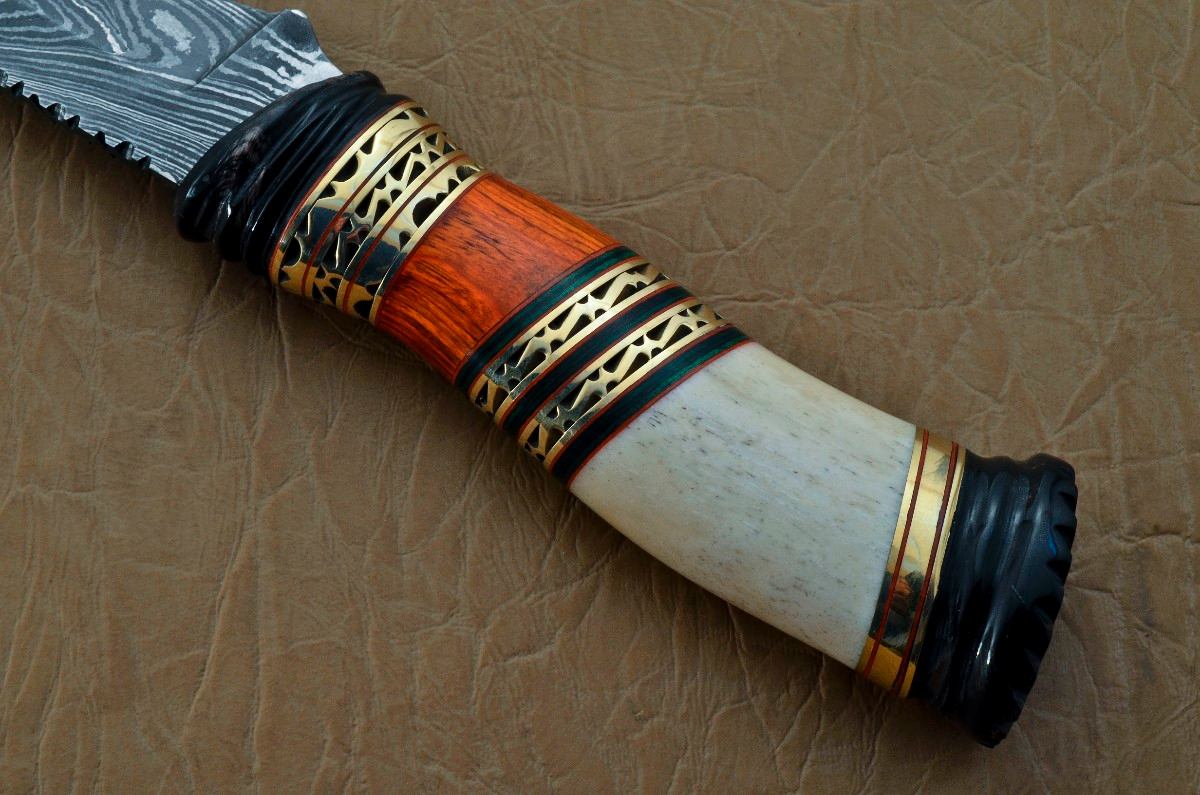 Faca De Aço Damasco, Forjada, Feita A Mão, 512 Camadas