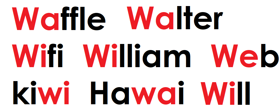 MI GRADO PRIMERO: La letra W