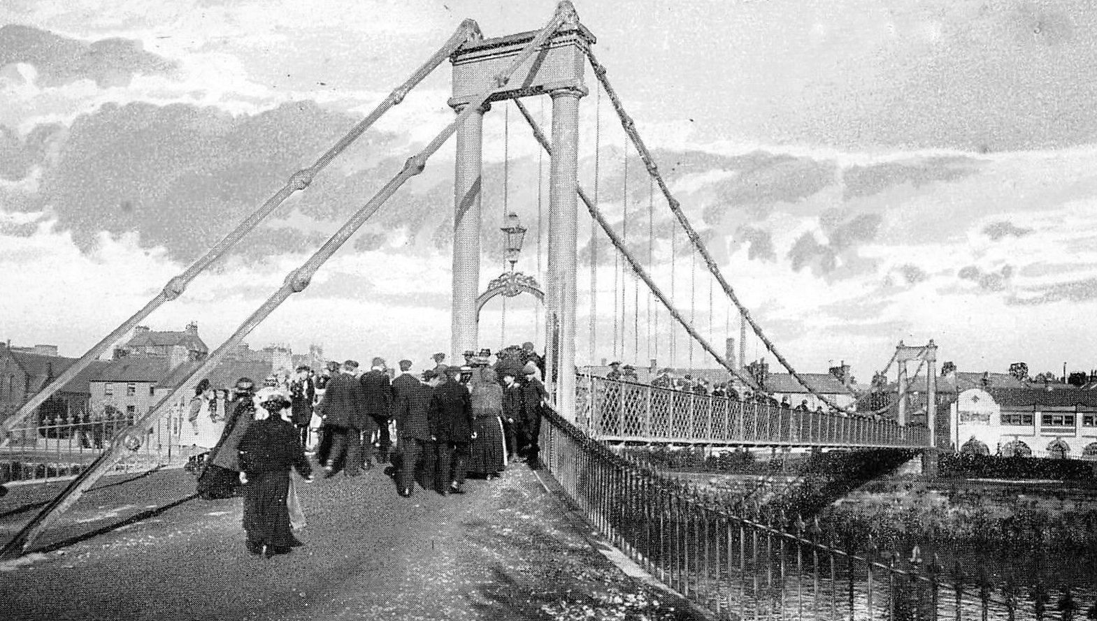 Tour Scotland: Old Photograph Suspension Bridge Dumfries Scotland