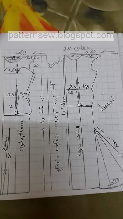 باترون مفصل لفستان سواريه فضي