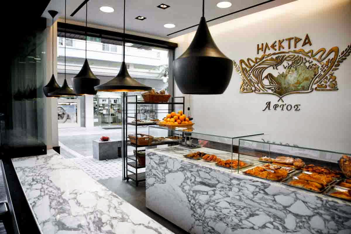 Desain toko roti minimalis eksentrik Elektra Bakery by Studioprototype ...