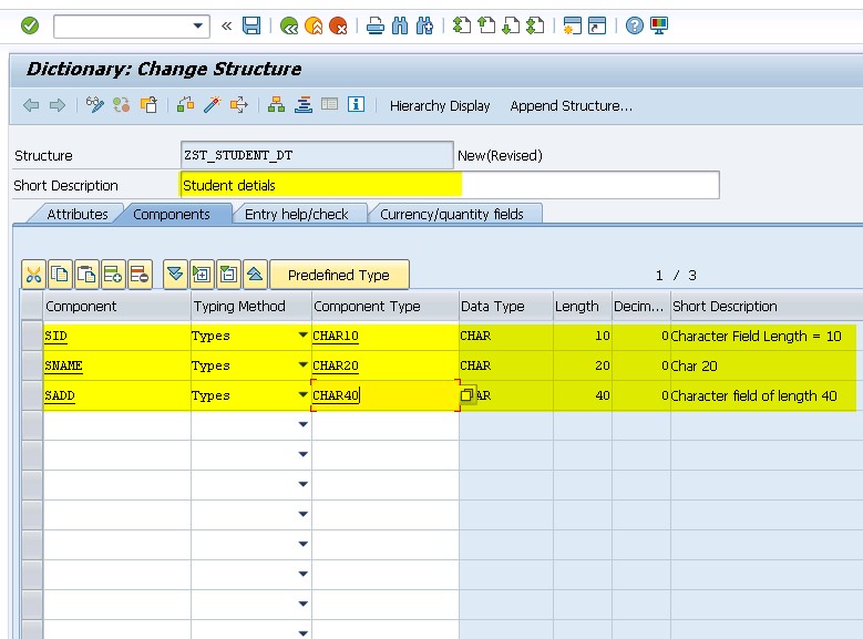 Sap Abap Sap Ui5 Sap Fiori Create A Structure In Ddic