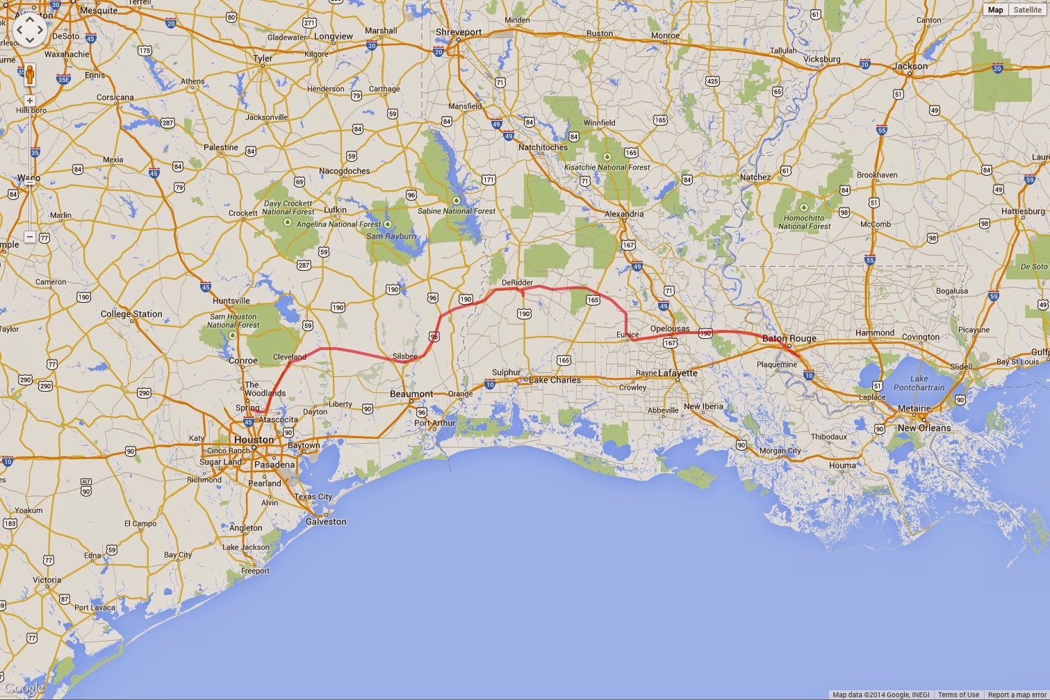 Andrea and Guido: Across the U.S., Day 31 - Baton Rouge (LA) to Houston ...