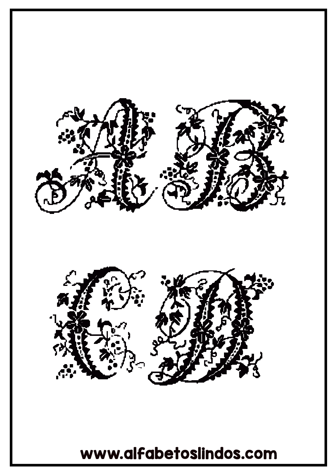 LETRAS DO ALFABETO PARA BORDAR - MONOGRAMA INICIAIS PARA BORDADO ...