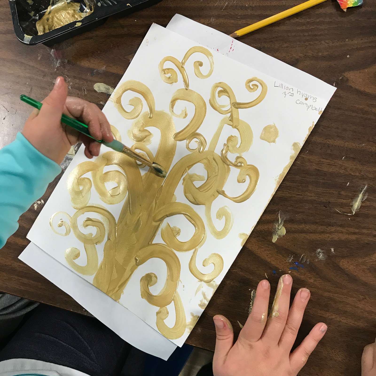 Elements of the Art Room: 3rd grade Gustav Klimt Trees