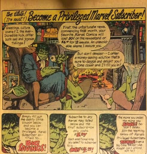 KING-SIZE COMICS GIANT-SIZE FUN: 1980 Marvel Subscription Ad