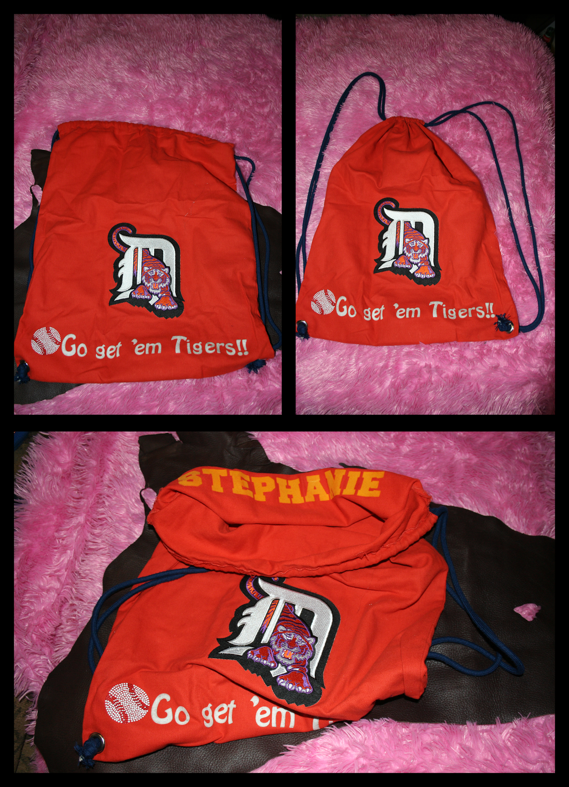 Crooked Halo Designs: Detroit Tigers Drawstring Bag