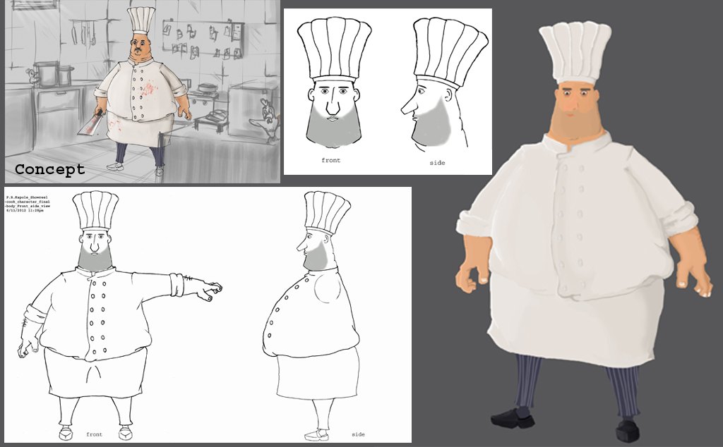Pratik Kapole (3d and 2d work): Cook Character