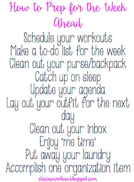 Chic in Carolina: How to Prep for the Week Ahead