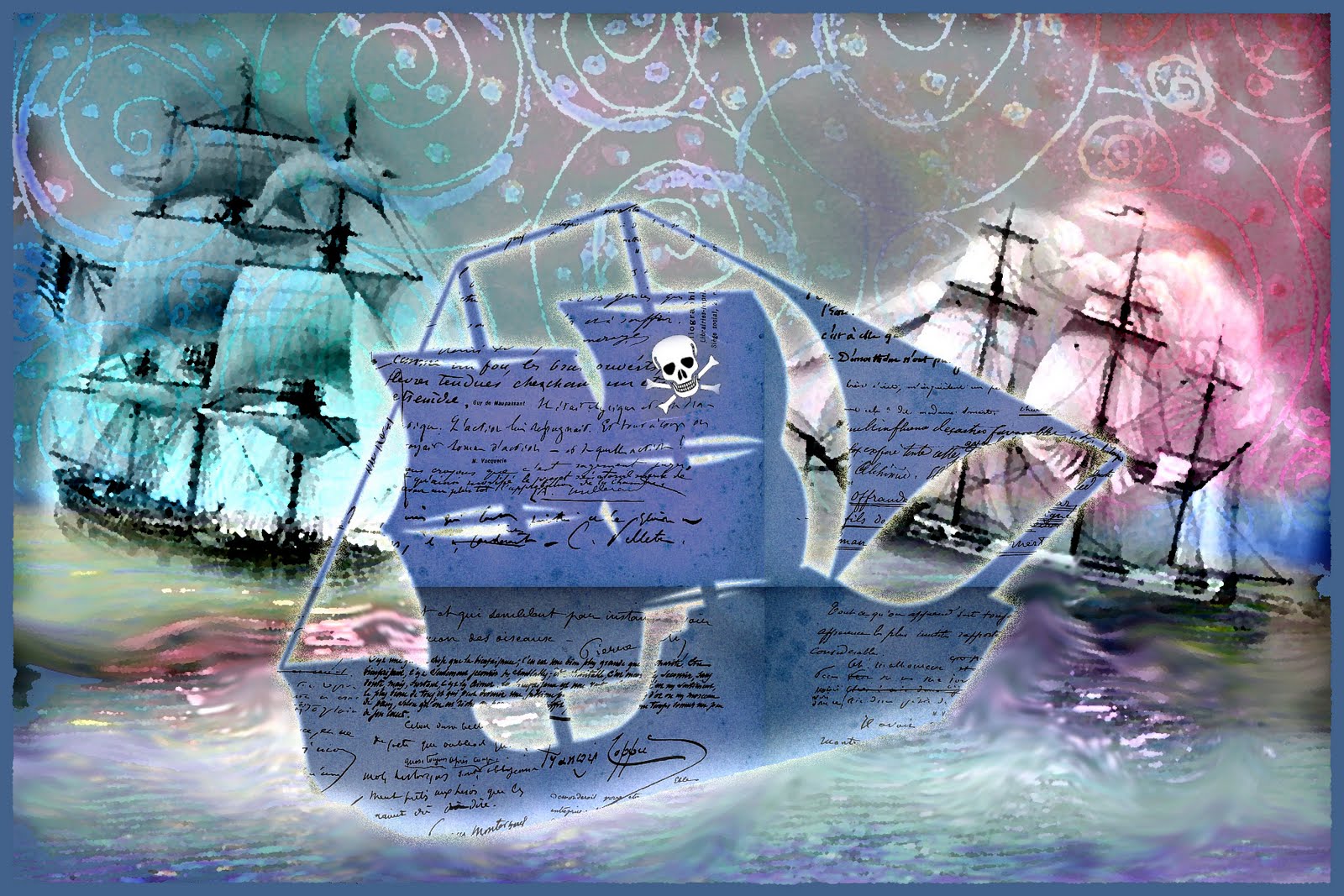 a little color every day: Sunday Postcard Art: Pirates