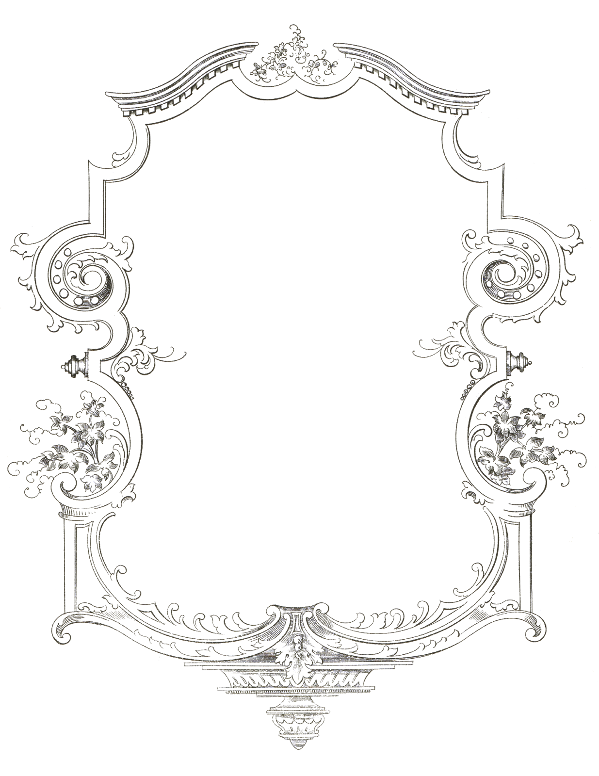 Fancy Scrolled Frame from Sheet Music - Knick of Time