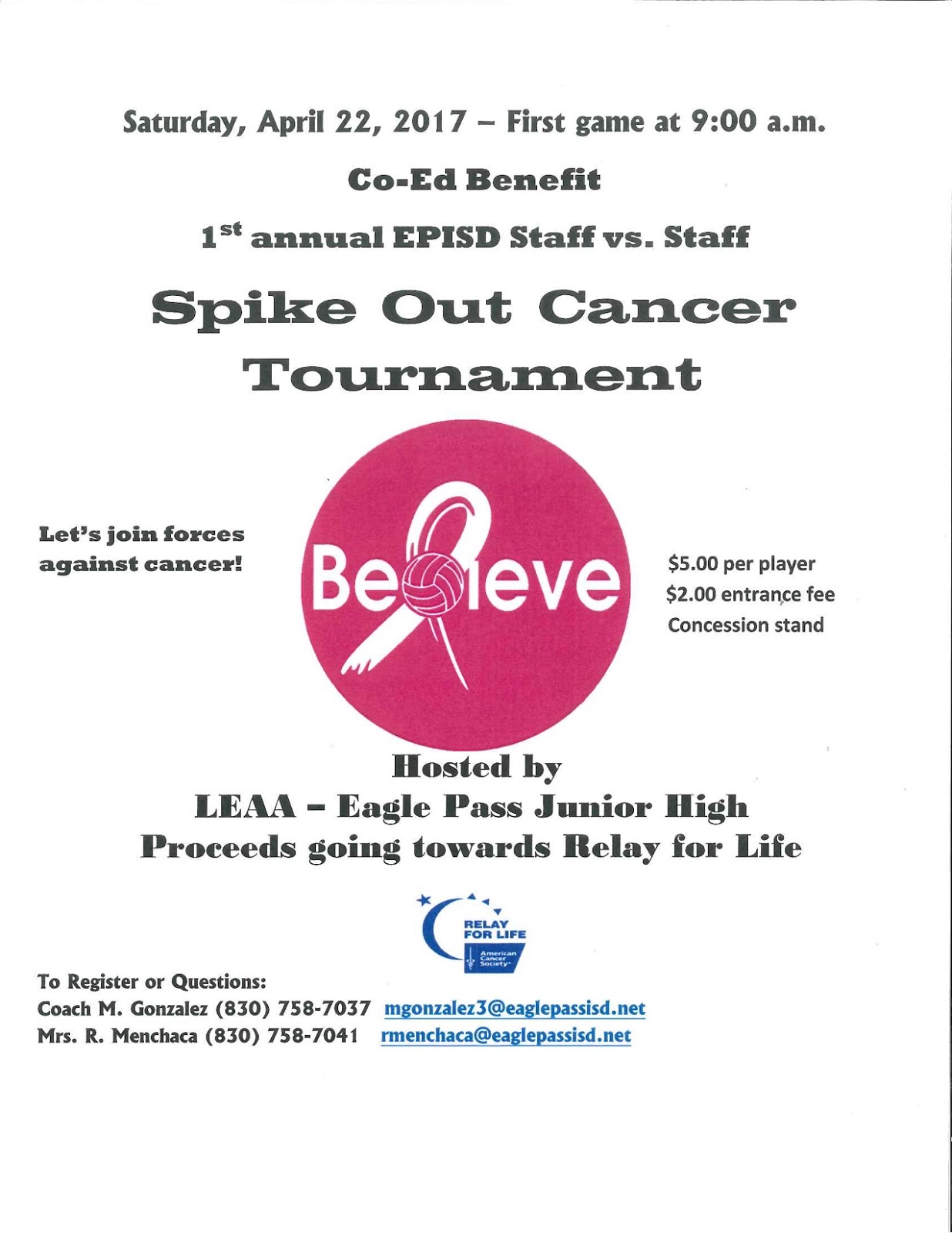 Eagle Pass ISD - iVision: Spike Out Cancer with EPJ Lady Eagles Volleyball