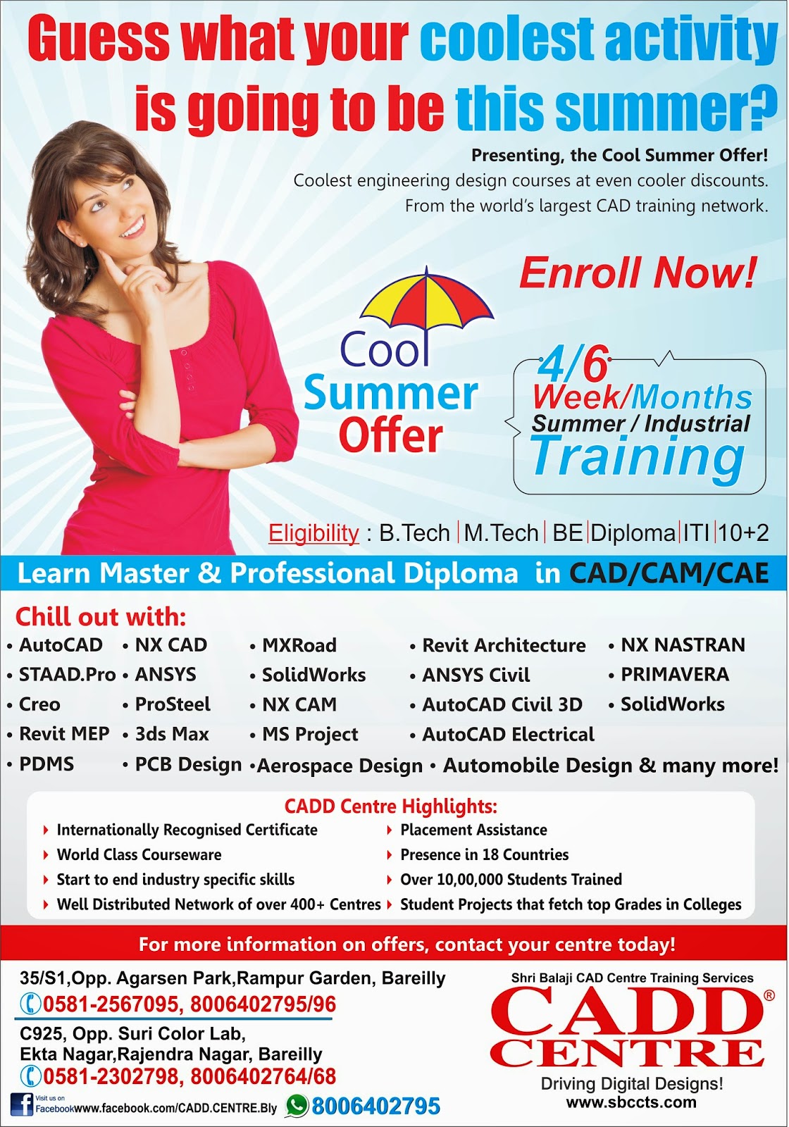 CADD CENTRE BAREILLY: Best Summer / Industrial Training Program