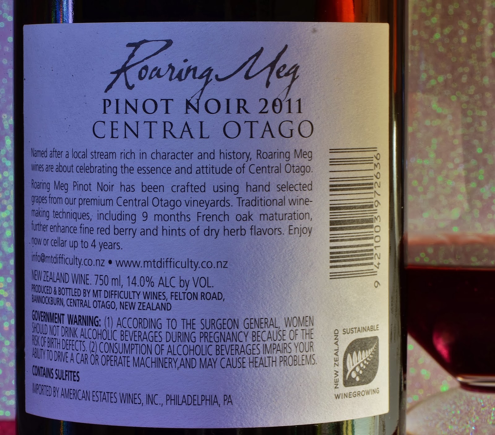 New Hampshire Wine-man: Roaring Meg Central Otago New Zealand 2011 ...