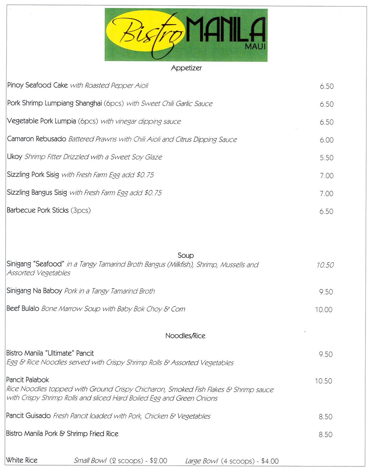 Celebrate Maui: Bistro Manila Maui = Elegant Filipino Cuisine That's ...