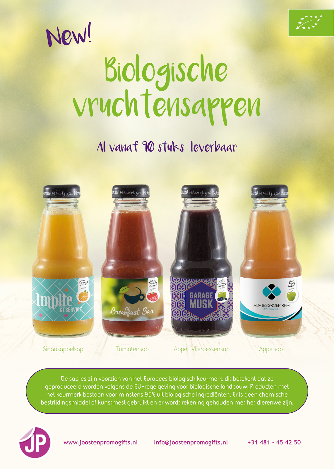 Joosten Promoblog: Nieuw! Biologische vruchtensap flesjes met uw eigen ...