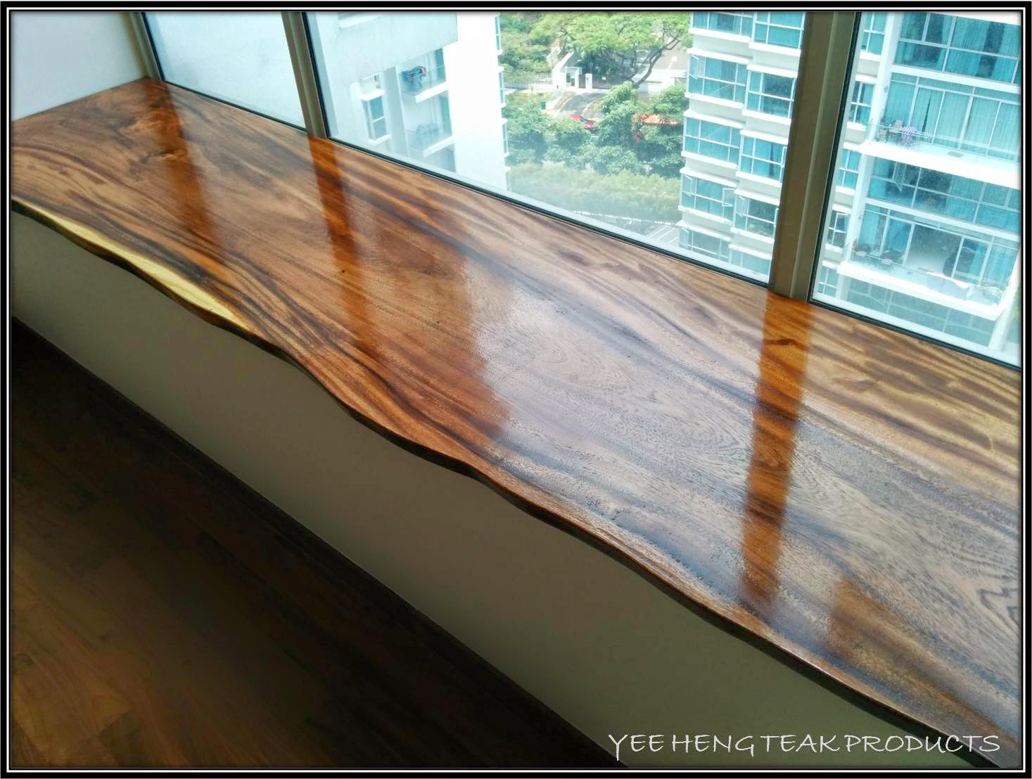 Yee Heng Teak Products: Live edge plank for Bay Window