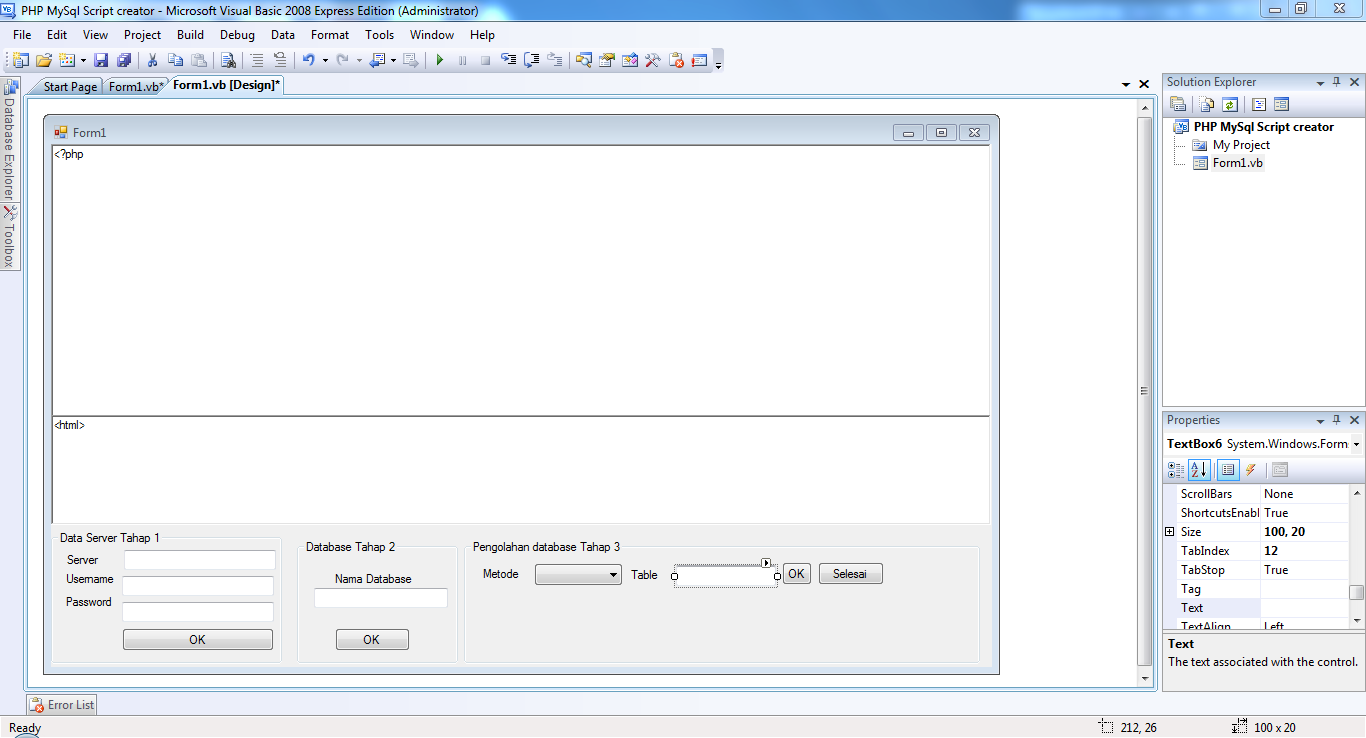 Membuat PHP MySQL Script creator menggunakan visual basic 2008 / vb.net bagian pertama - artikel ...