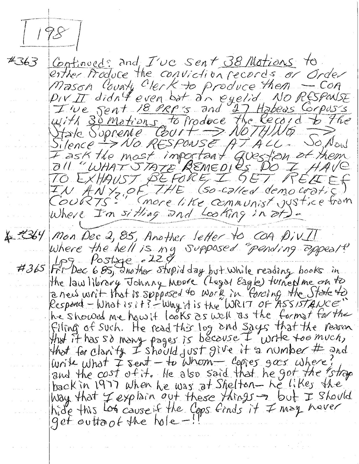 In Birdy's Eyes:: Handwritten 30 Year Daily Prison Log