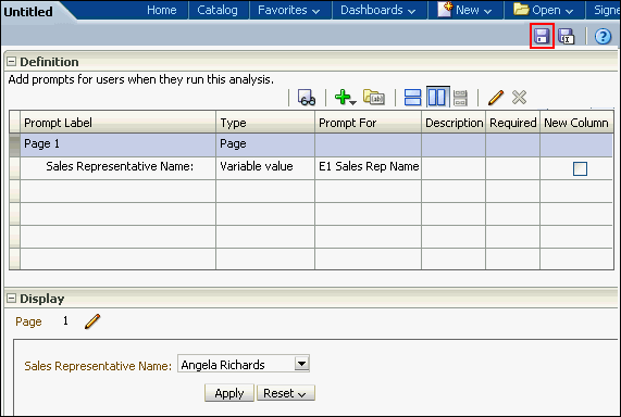 Diksha Sea Obiee 11g Using A Presentation Variable