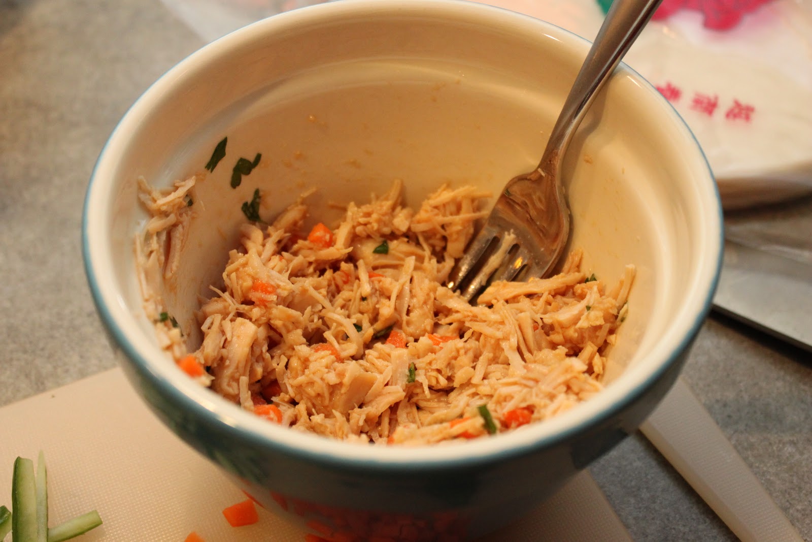 A Bowl of Creativity: Chicken and Vegetable Spring Roll Wraps