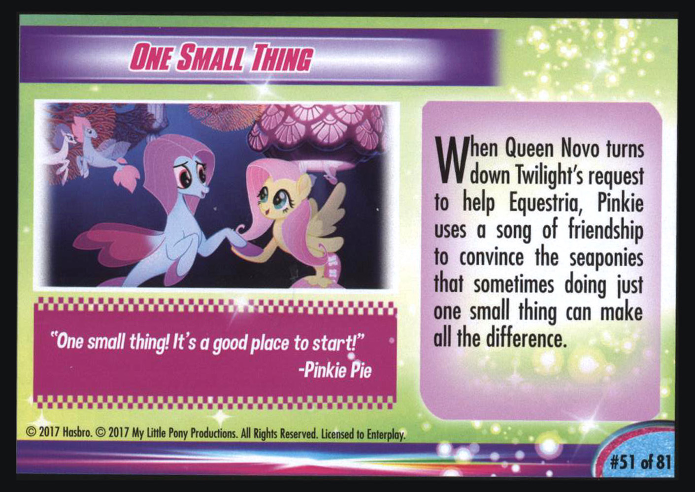 My Little Pony One Small Thing MLP the Movie Trading Card | MLP Merch