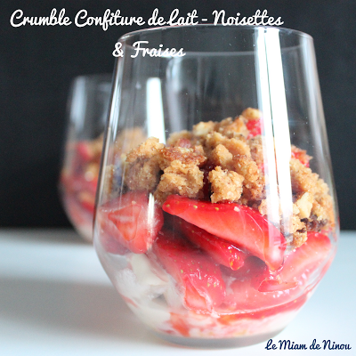 Crumble Confiture de Lait - Noisettes & Salade de Fraises