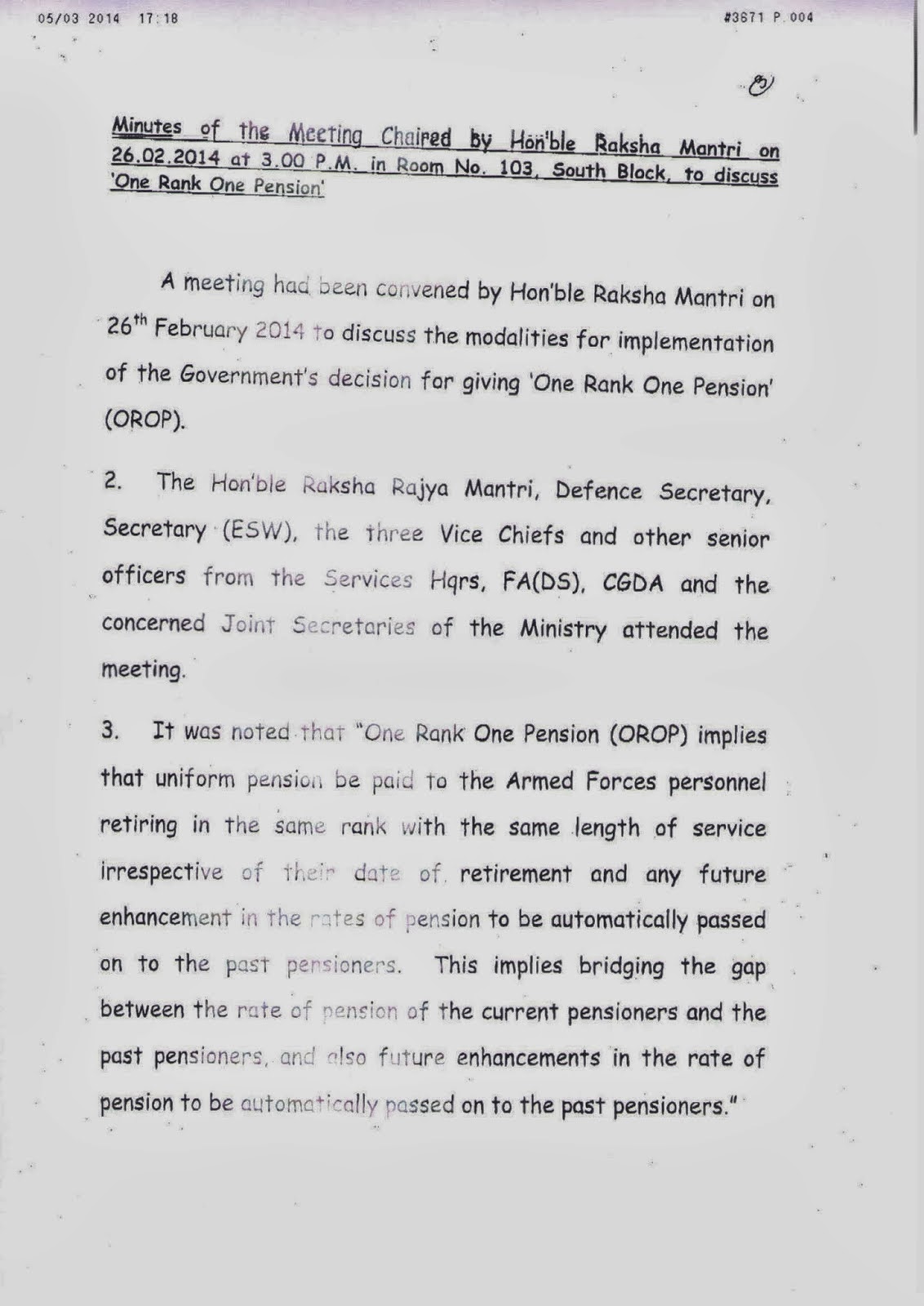 Ex Servicemen Welfare Orop Defence Minister Letter To Sri Rajeev