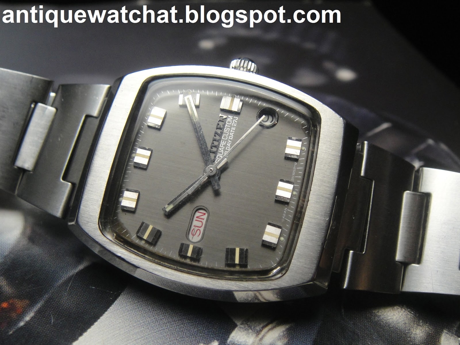Antique Watch Bar: CITIZEN SQUARE CUSTOM AUTO DAY DATE 27 JEWELS CTZ80 ...