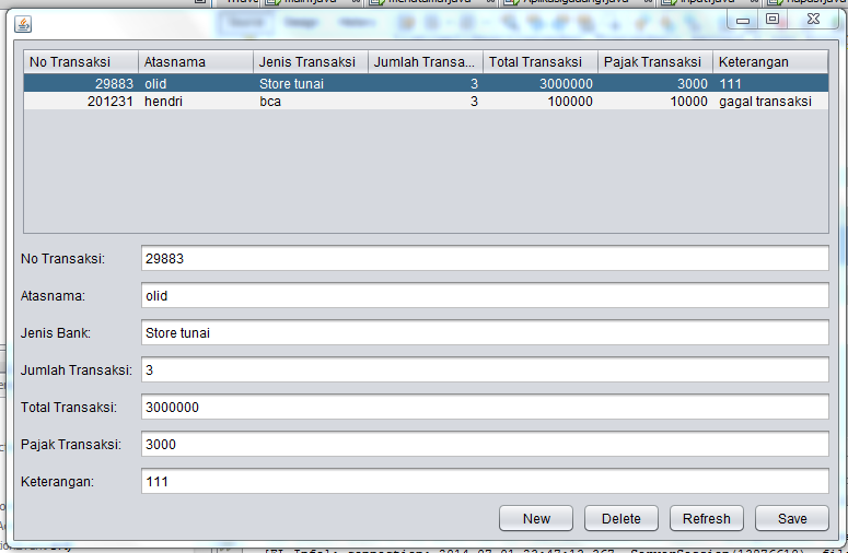 APLIKASI JAVA NETBEANS : APLIKASI TRANSAKSI BANK | Sharing Yuks