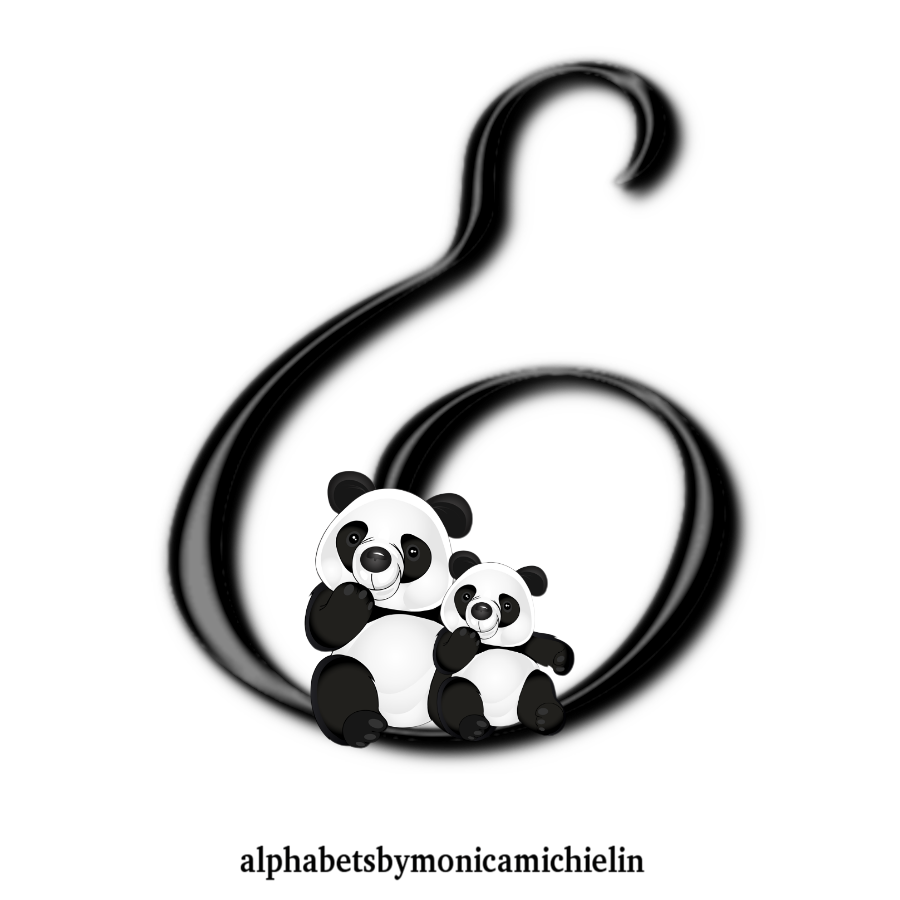 M. Michielin Alphabets: ALFABETO PRETO PANDA, BLACK ALPHABET PANDA, #panda