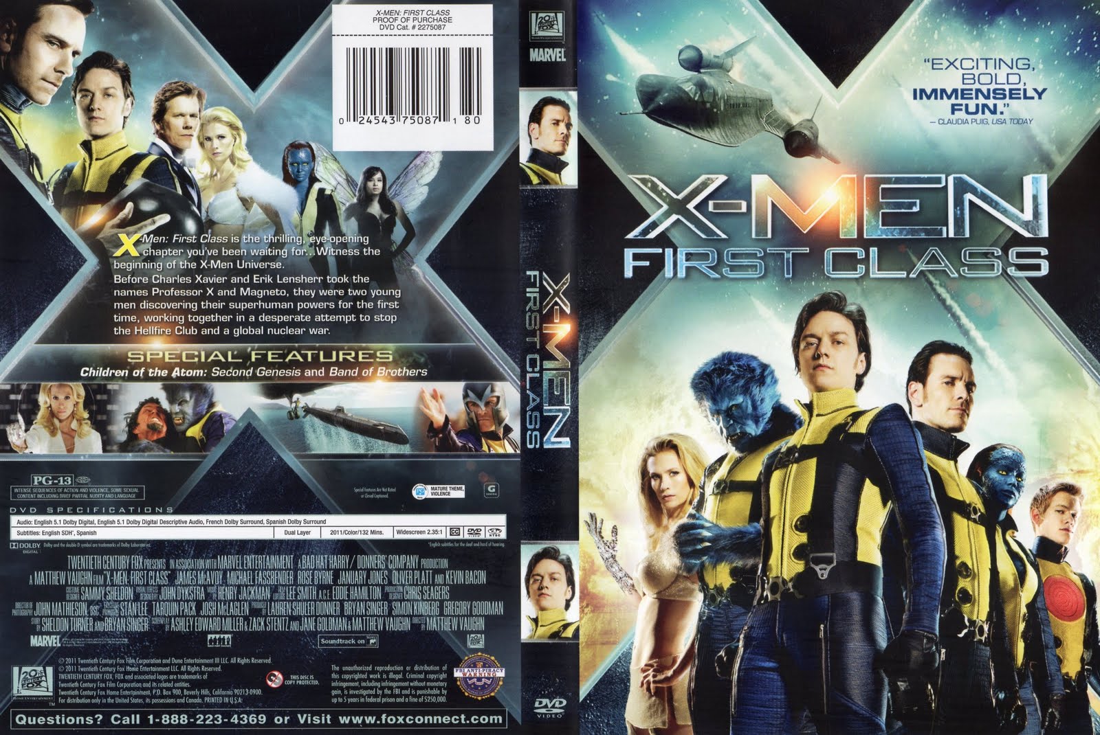 MovieScreenshots: X-Men: First Class (2011) DVD Cover