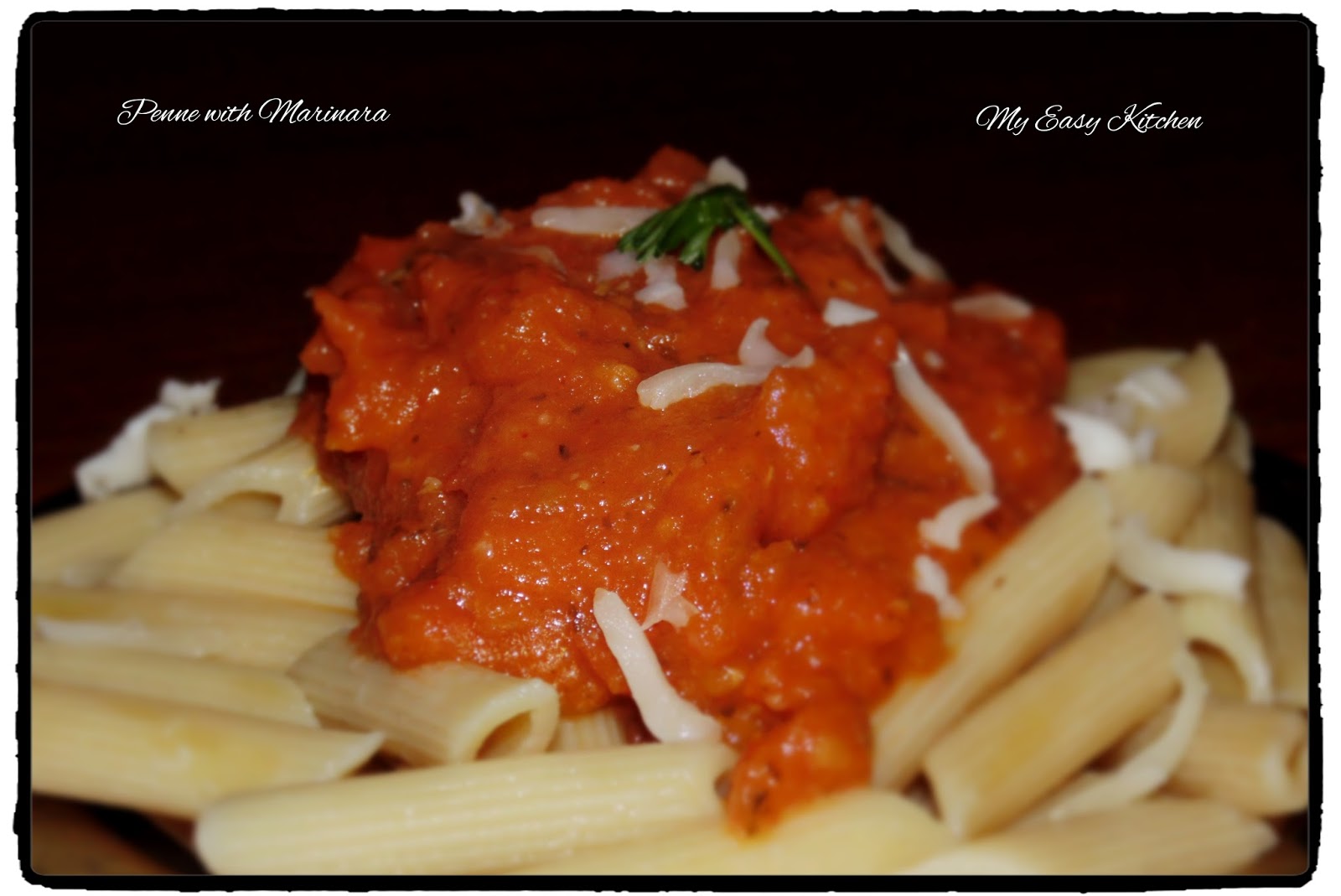 My Easy Kitchen: Pasta in tomato sauce or Pasta marinara / Penne with ...