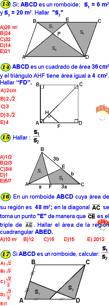 AREAS CUADRANGULARES EJERCICIOS RESUELTOS PDF