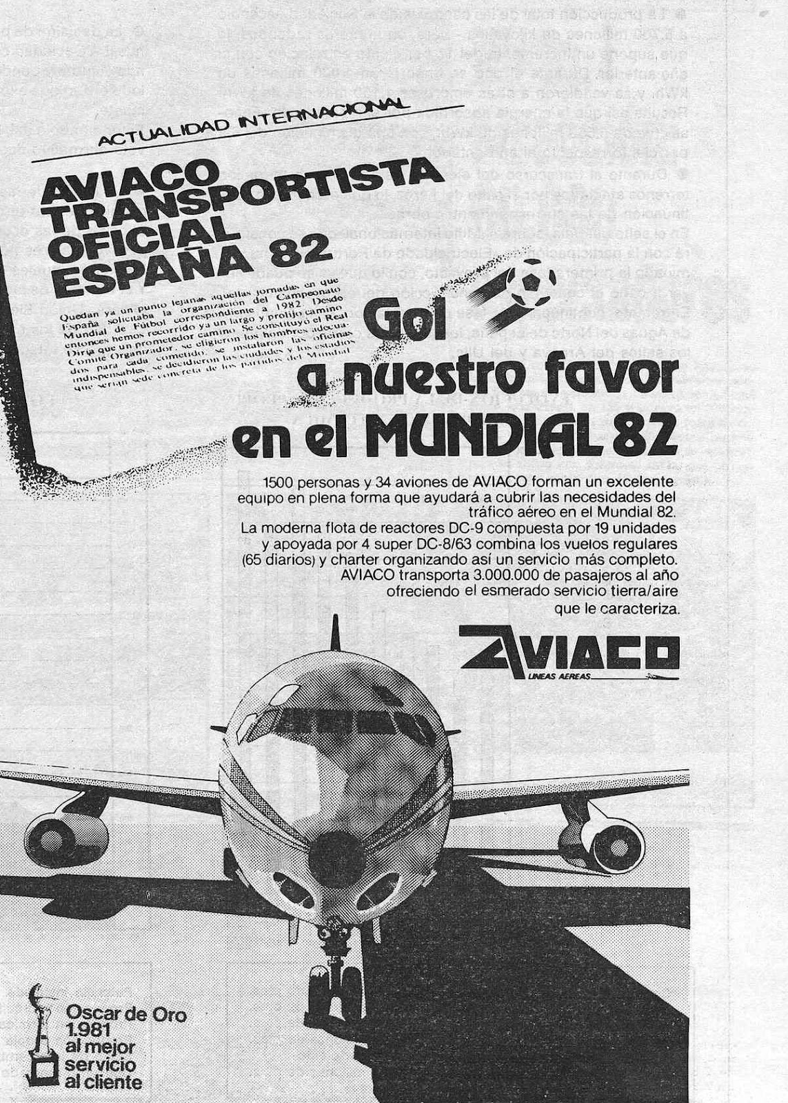 Airline memorabilia: ... y Naranjito volaba en Aviaco