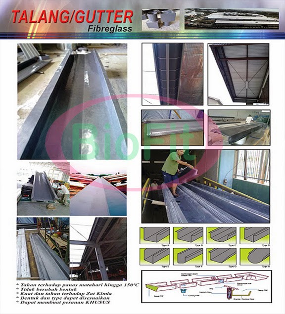 Talang Fiber, Talang Fibreglass, Frp Gutter, Atap fibreglass, Tangki ...