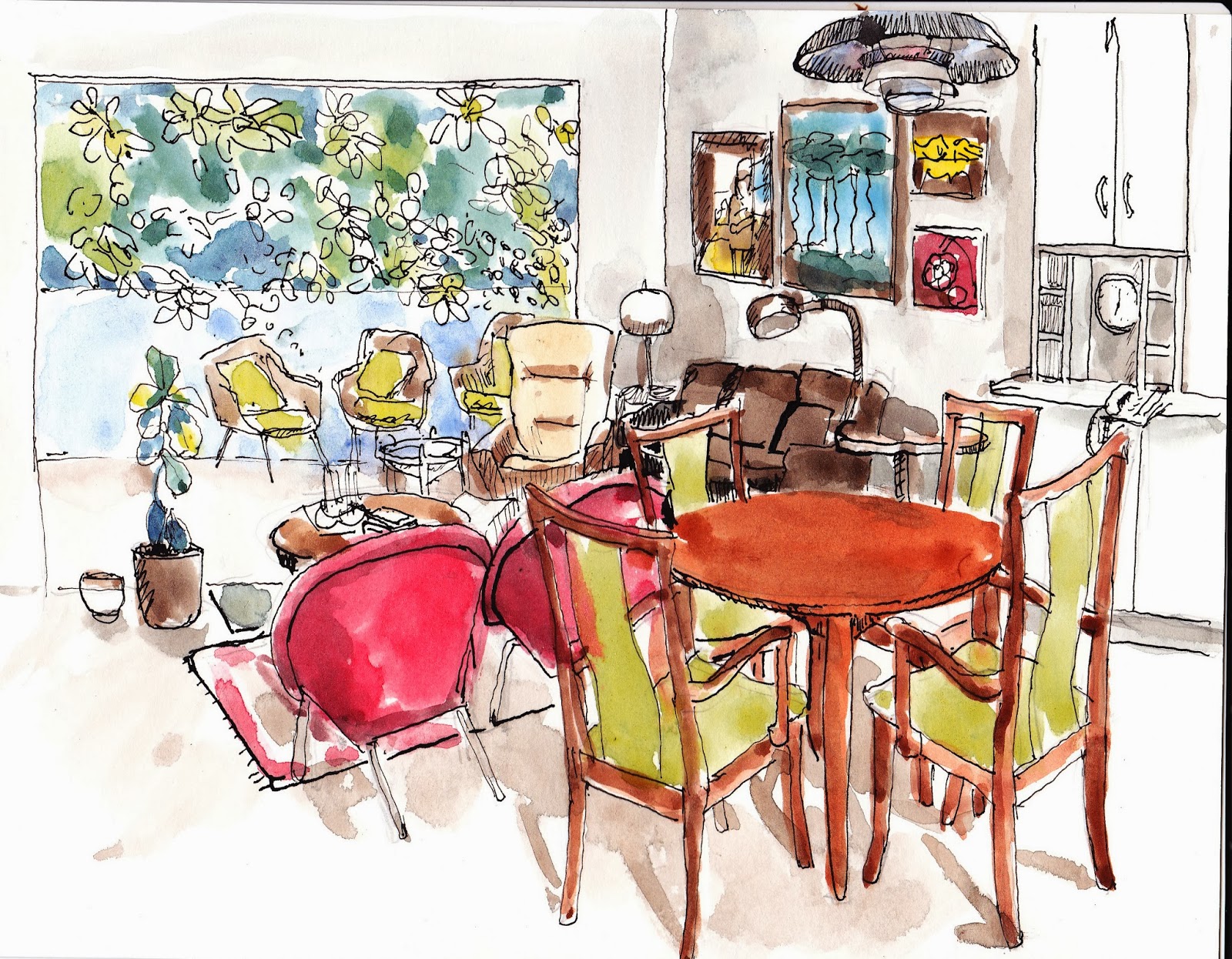 wearesoarty: Watercolour and Ink interiors