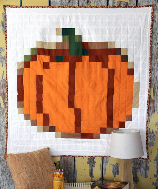 Tutoriales de Patchwork: QUILT CALABAZA PIXELADA
