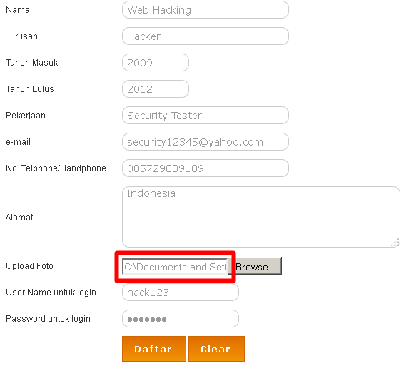 Upload Shell Dengan Tamper Data - Catatan Mahasiswa