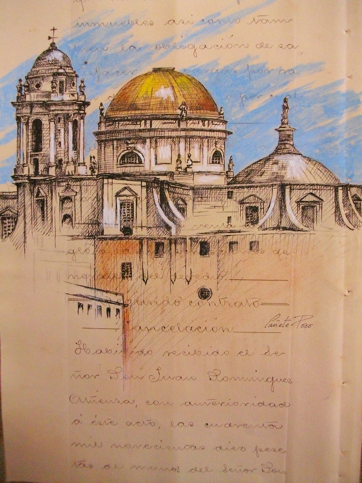 Beatriz Cañete Pozo: "DIBUJO DE LA CATEDRAL DE CADIZ"